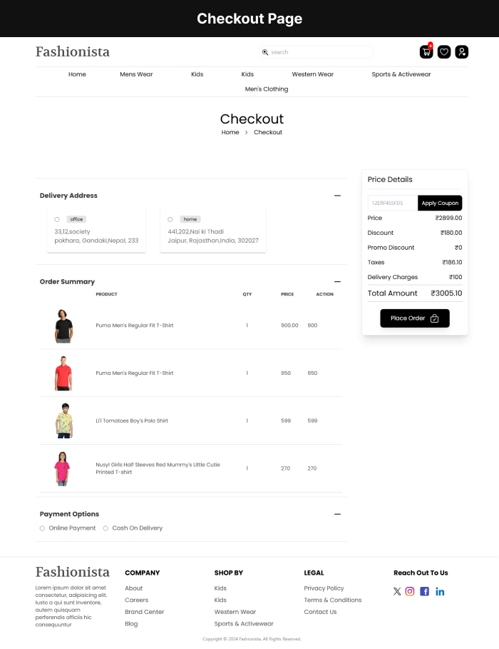 Ecommerce Fashion Website and Dashboard With React Js and Node Js by conceptionitechnology